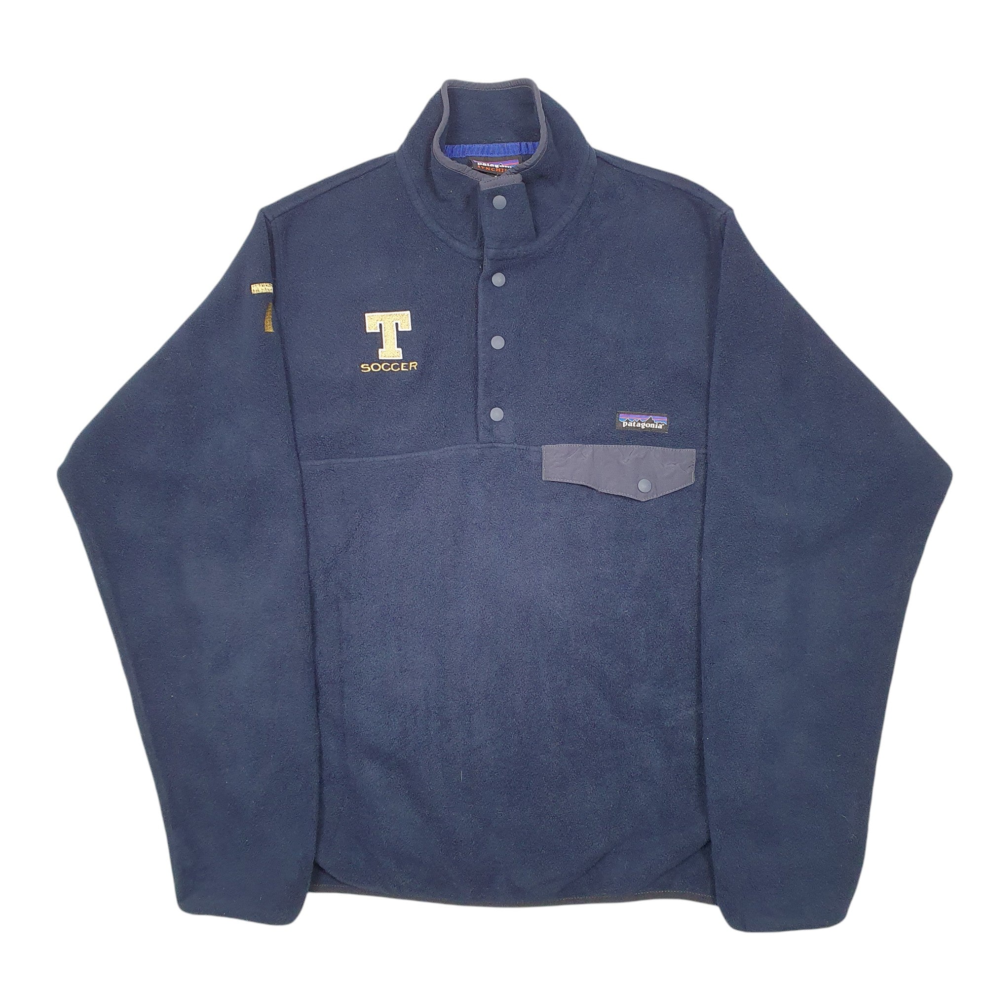 Mens Patagonia Navy Quarter Zip Synchilla Snap T Soccer Jumper S ...