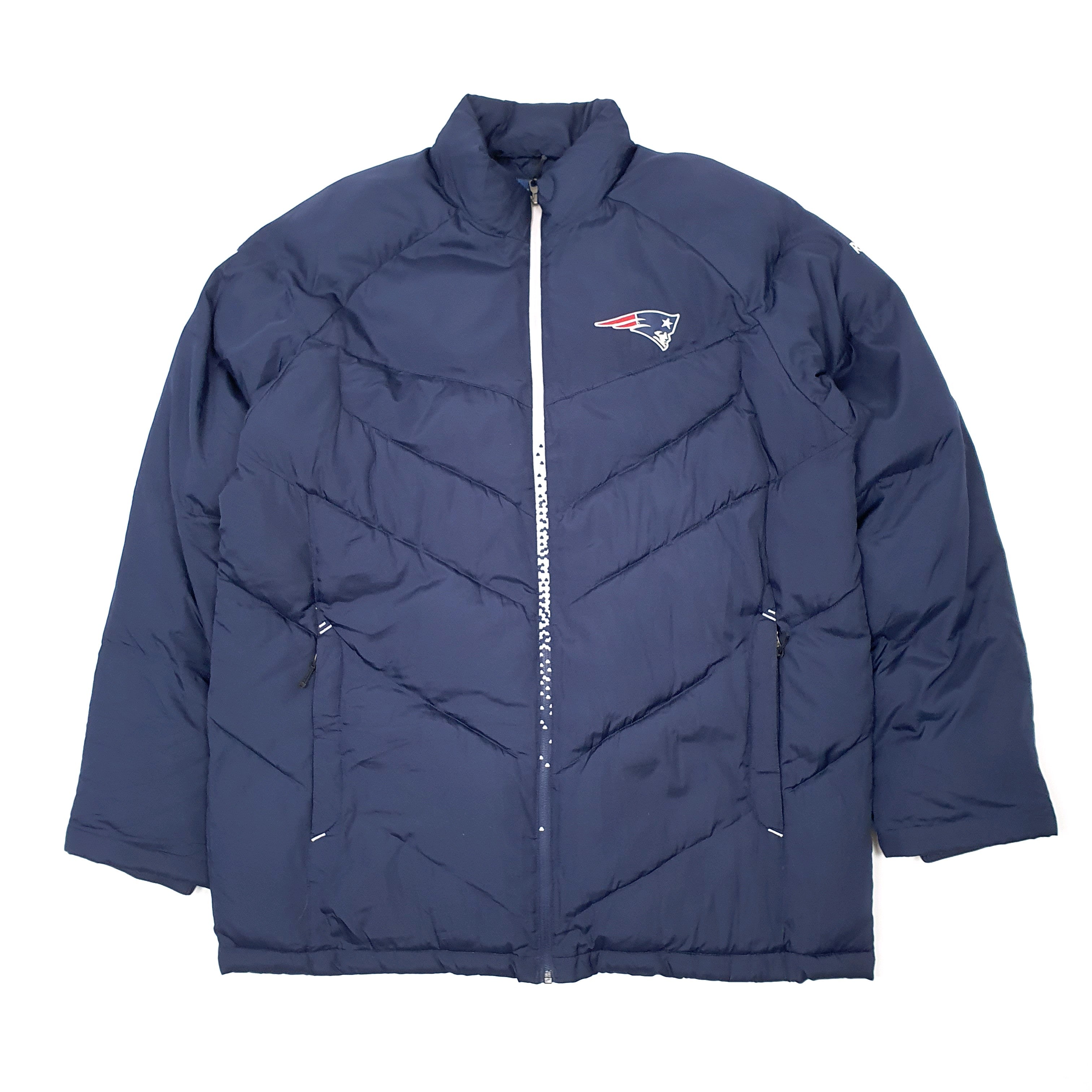 Mens NFL New England Patriots Football Puffer Jacket L – Bundl Clothing